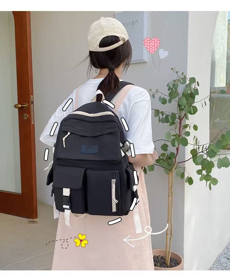 Mumu 6053 Canvas Cute Students Back Pack School Bag College Women Bags ...