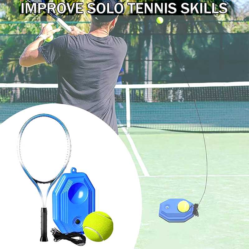 Beginner Outdoor Single Tennis Trainer Elastic Rope Ball Tennis Racket ...
