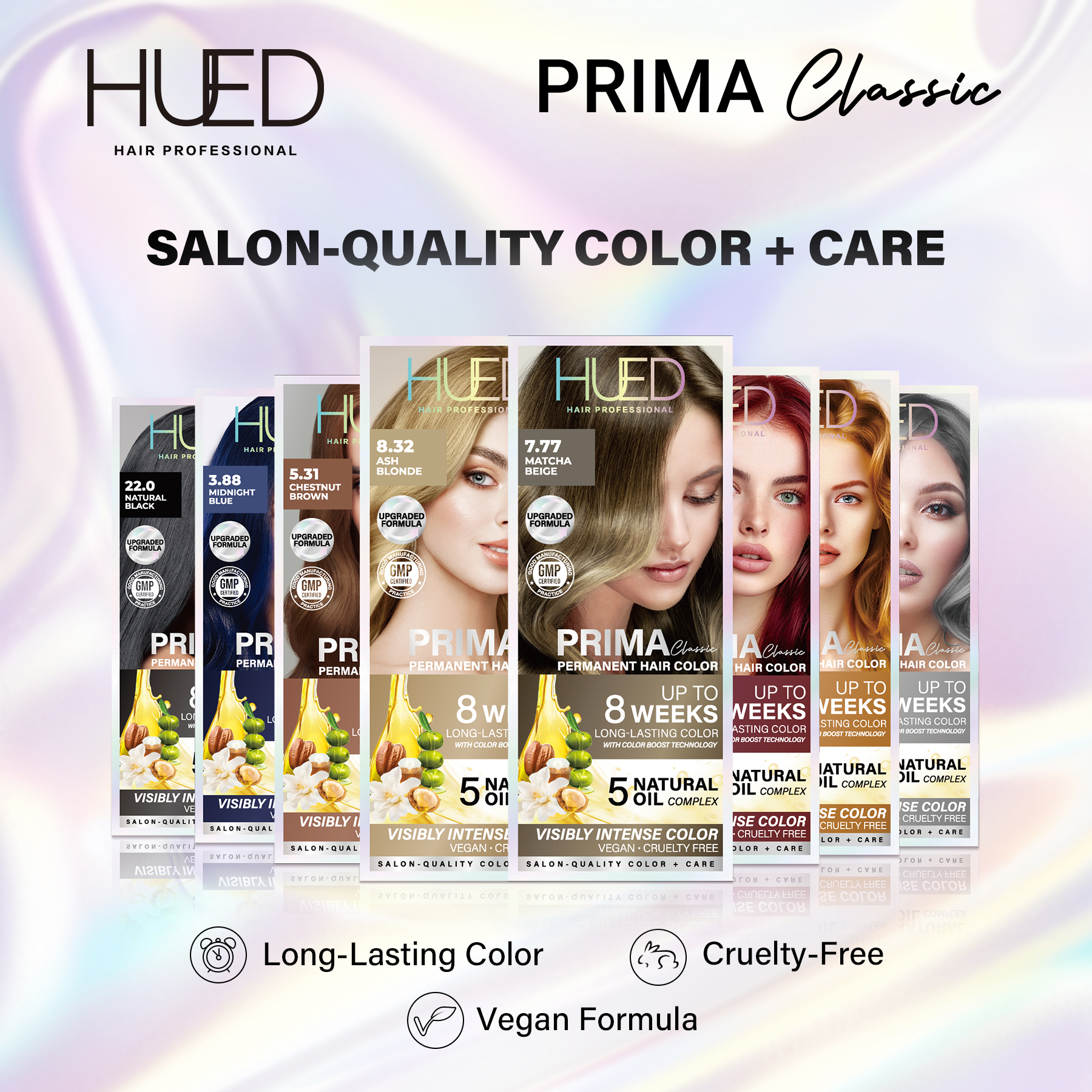 HUED PRIMA Classic Permanent Hair Color Upgraded Formula - 7.45 Wine ...