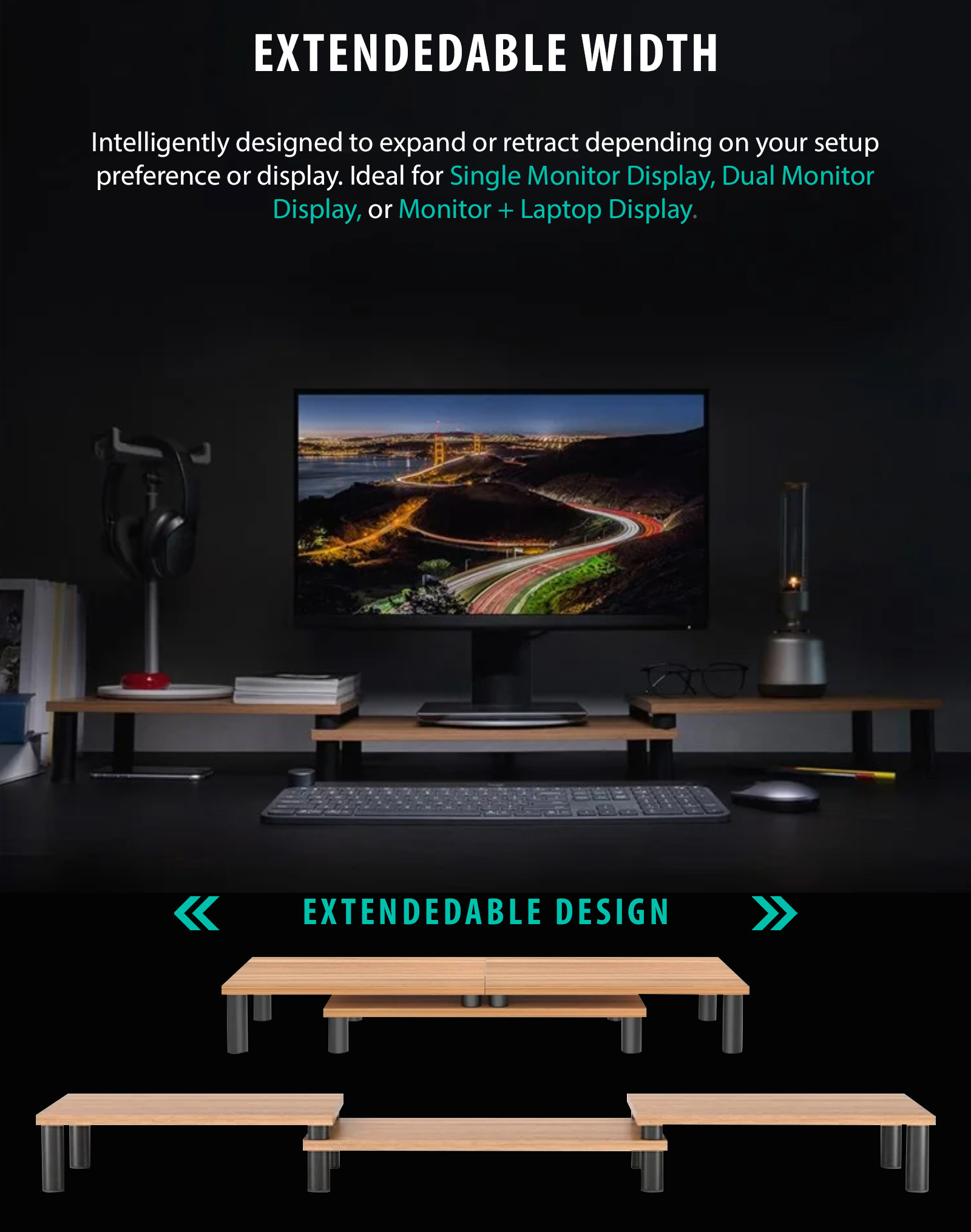 Universal Monitor Stand with Modular Extendable Design Monitor Riser ...