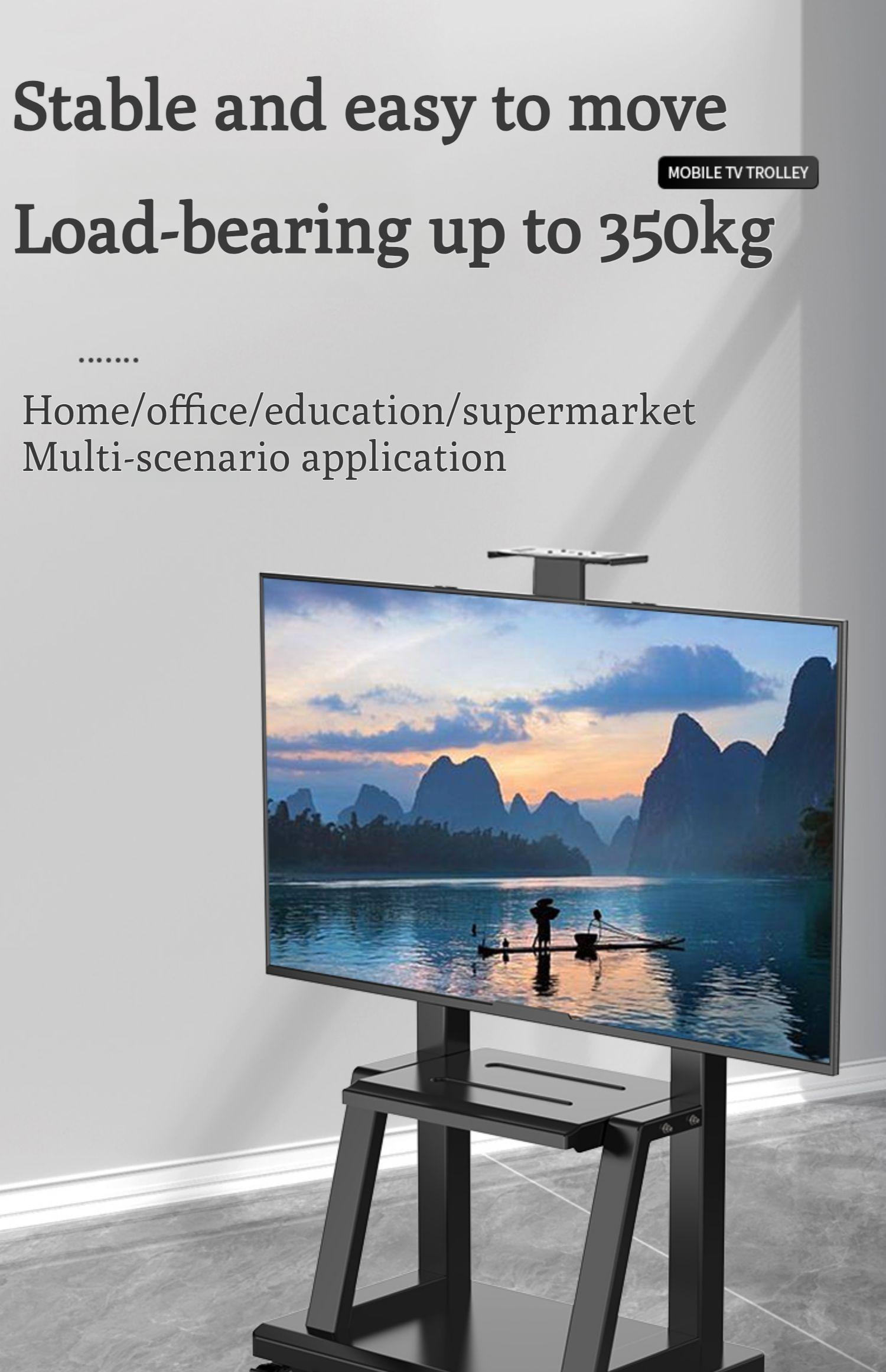 32-75 Inch TV Stand Floor Stand Movable TV Rack Stand with Wheels ...