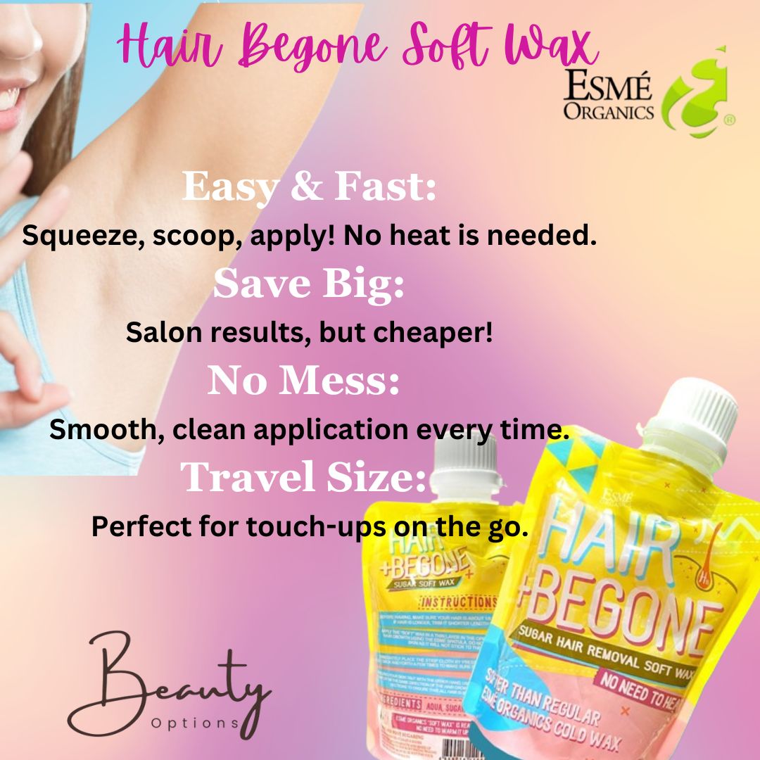 Hair Begone 230g Soft Wax Pouch (Spill-Proof): Easy & Effective Sugar Hair Removal at Home ...
