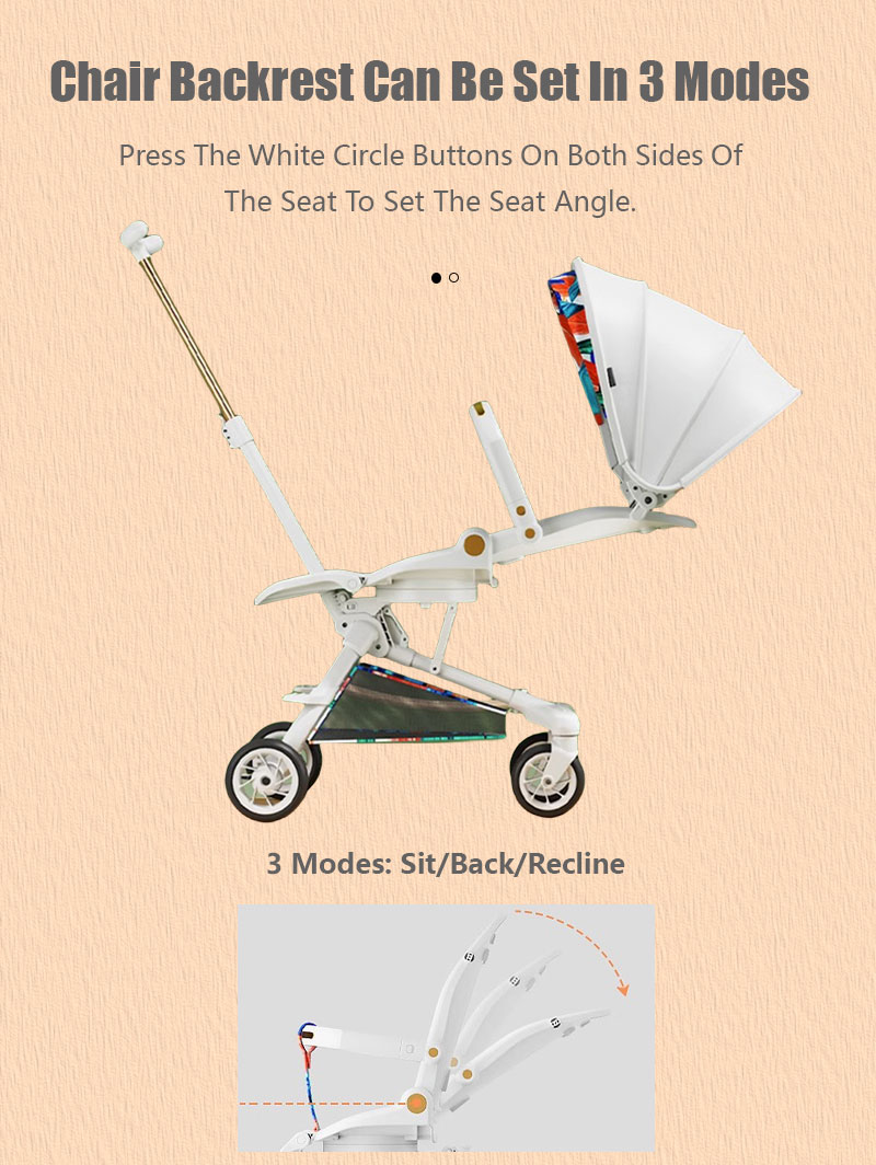 Monkey Foldable Stroller Reclinable Stroller For Baby 2 Way Lightweight ...