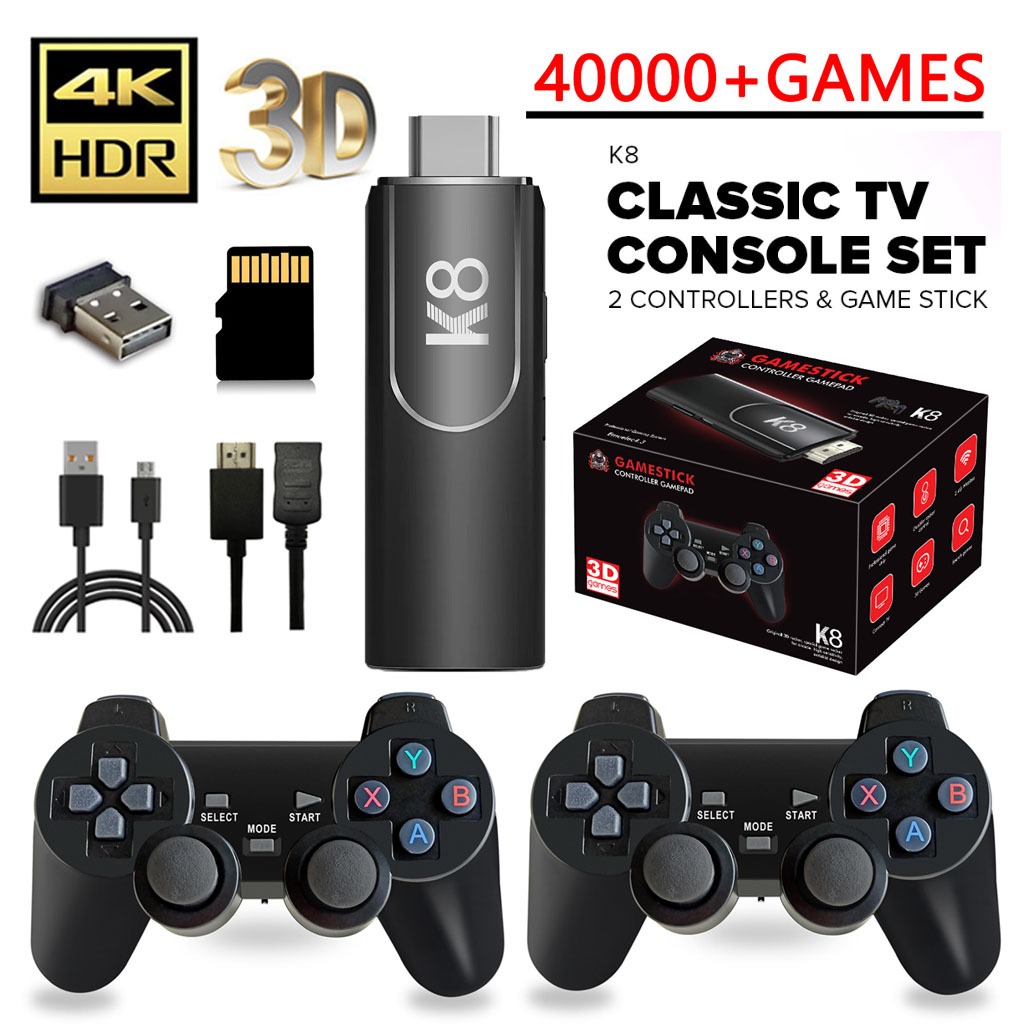 Portable Retro Classic K8 Game Stick 3D 4k Gamepad Video Game Mini ...