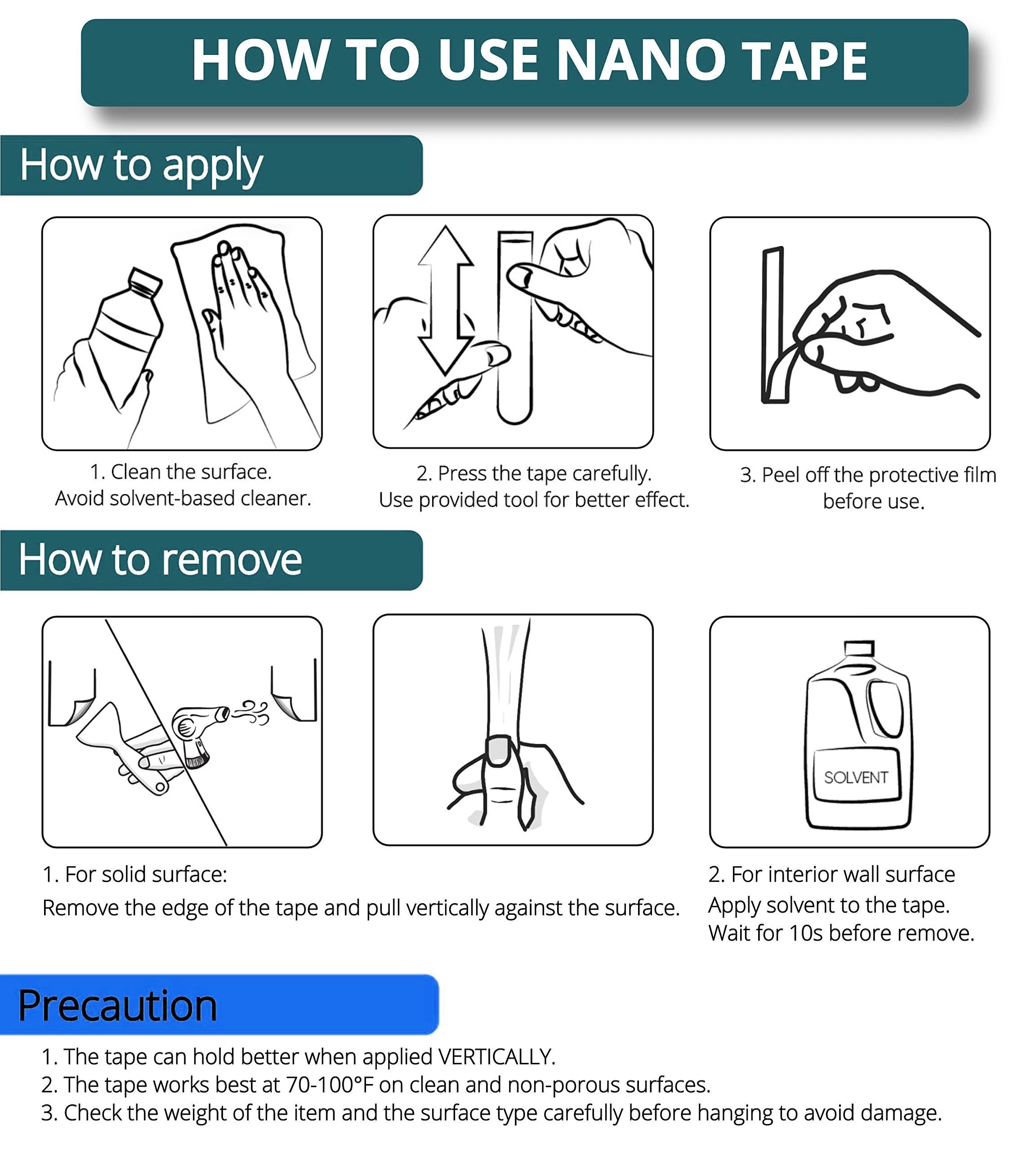 Nano Double Sided Tape 1M/3M/5M/10M Strong Viscosity Waterproof Reusable Multifunction Sticky ...