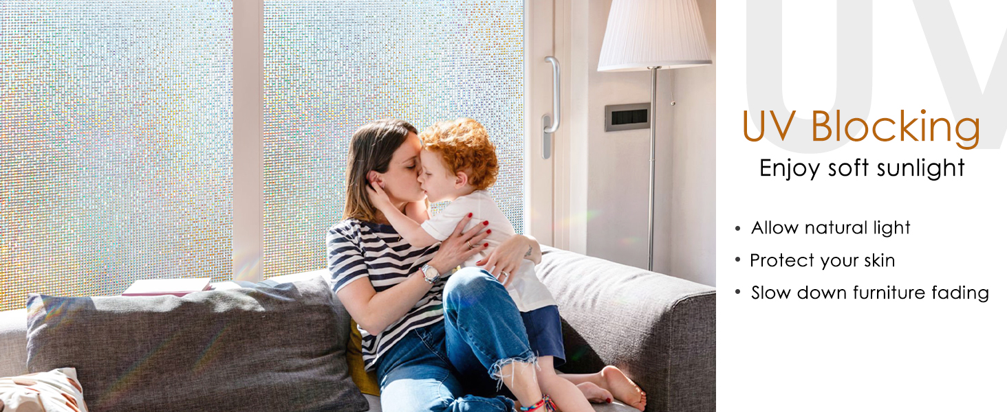 Eone Home Glue-free Window Sticker Privacy Glass Film Window Film Anti ...