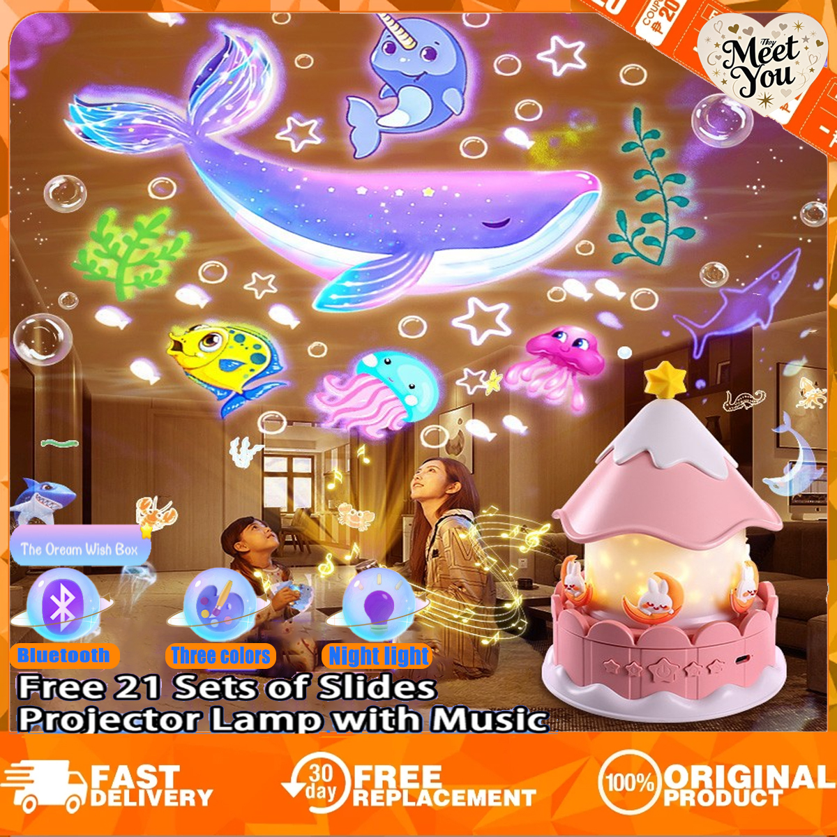 Meet you Dream Castle Starry Sky Projector Lamp with Music Box ...