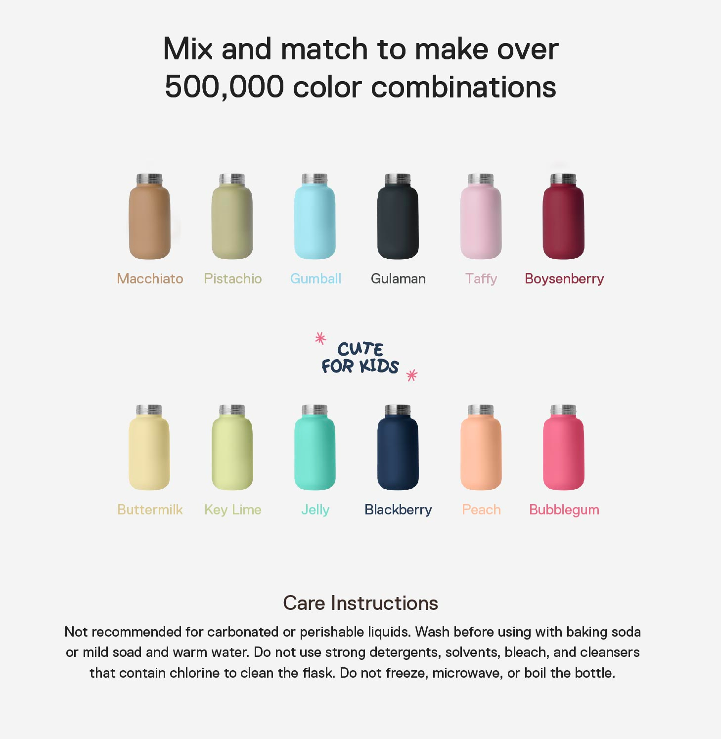 Sunnies Flask 16oz Stainless Steel Insulated Water bottle for Hot and ...