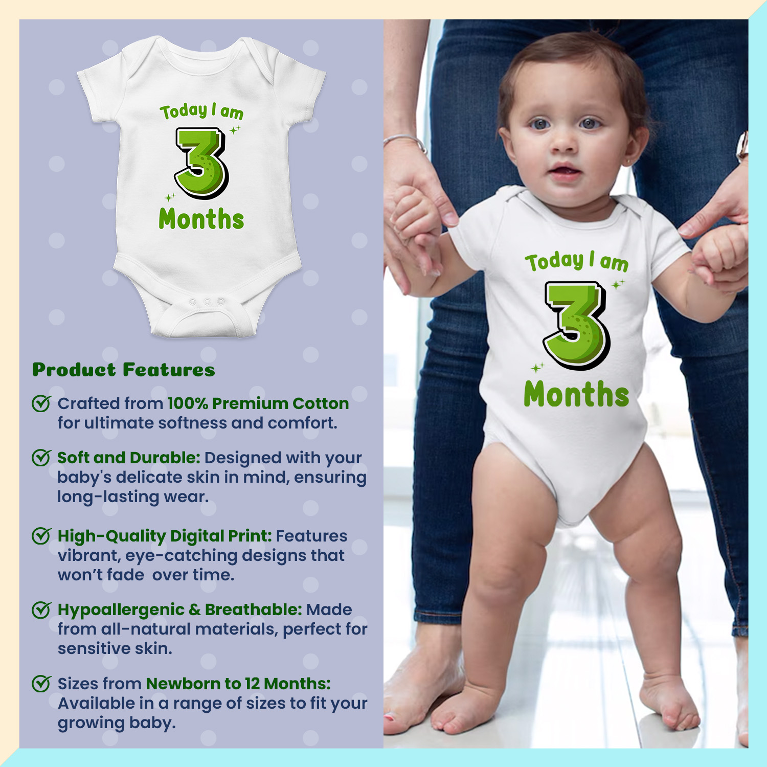 Baby Monthly Milestone Outfit - Baby Clothes for Baby boy & onesies for ...