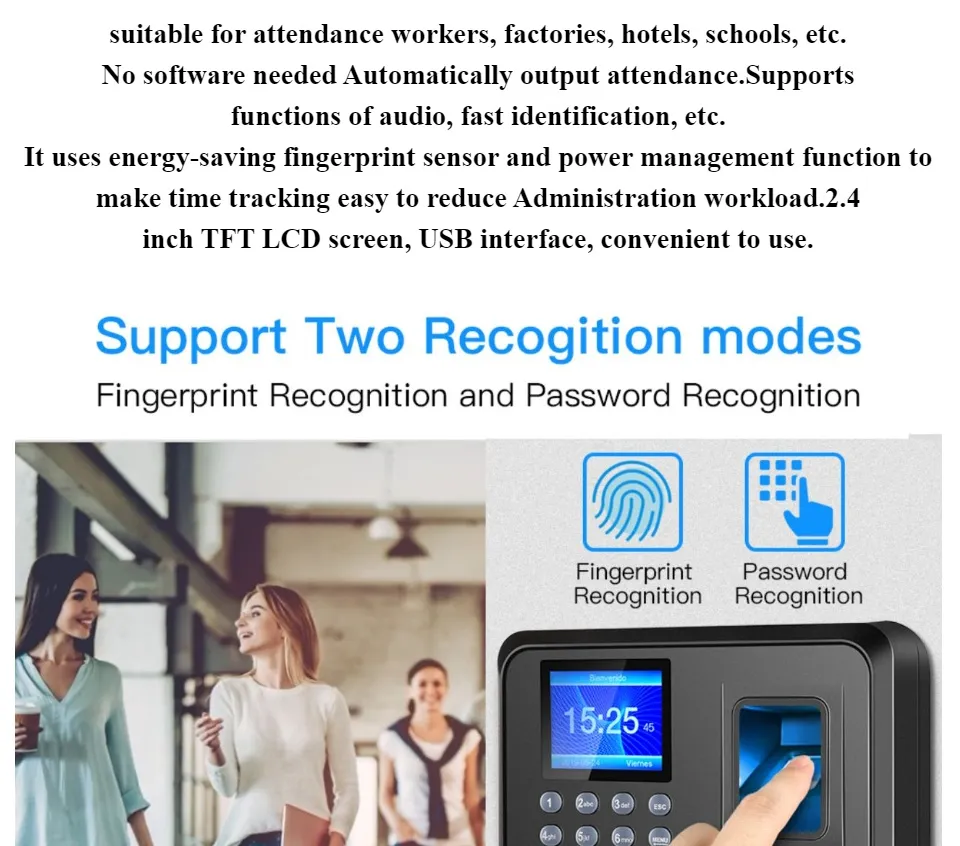 Face Recognition Attendance Machine Fingerprint + Face Recognition 2.8 ...