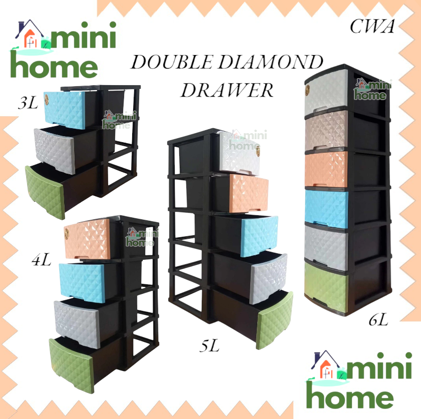 (CWA) BENGAR 3L 4L 5L 6L DOUBLE DIAMOND DRAWER | Shopee Philippines