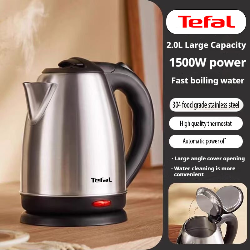 Tefal electric automatic switch kettle water heater boiler fast burning stainless steel electric ...