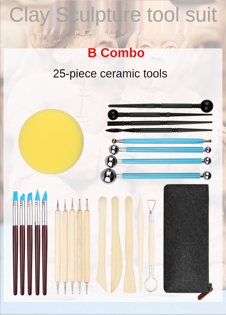 Art Crafts Clay Sculpting Kit Sculpt Smoothing Wax Carving Pottery ...