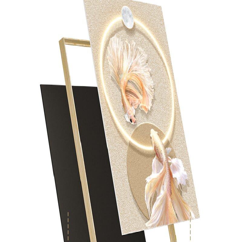 Modern entrance frescoes with gold frame wall decorations painting ...