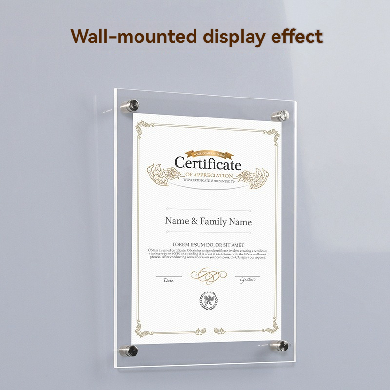 A4 Wall Acrylic Frame 3mm Thickness Certificate Poster Display Photo ...