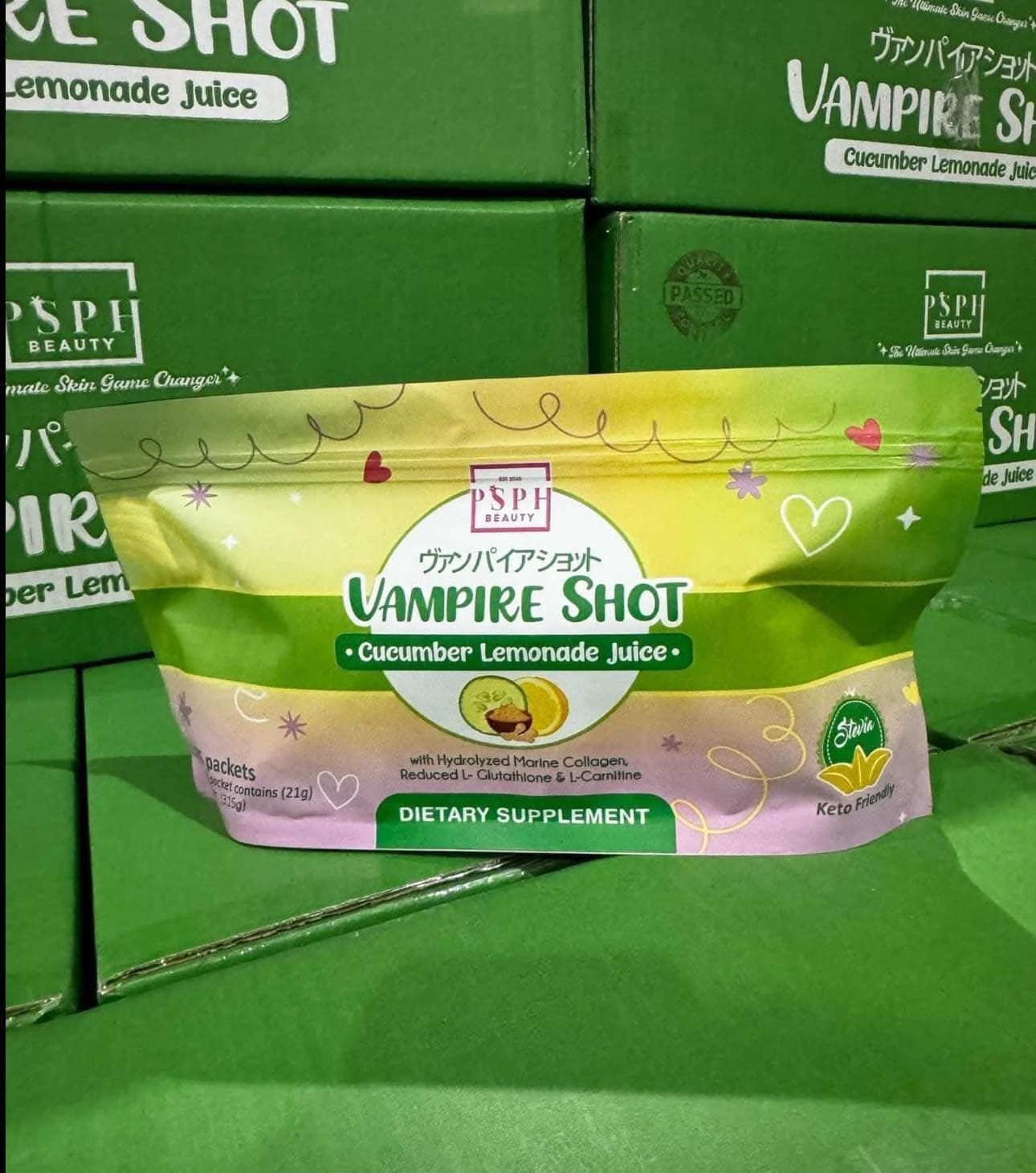 VAMPIRE SHOT PSPH BEAUTY Blue Lemonade Cranberry Juice Cucumber ...