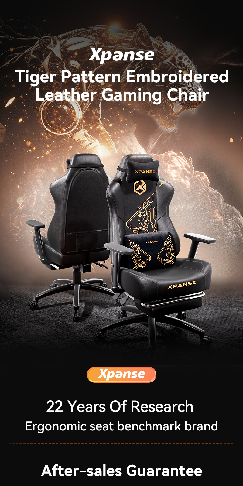 Xpanse Tiger Stripe Gaming Office Chair Ergonomic Computer Study Chair ...