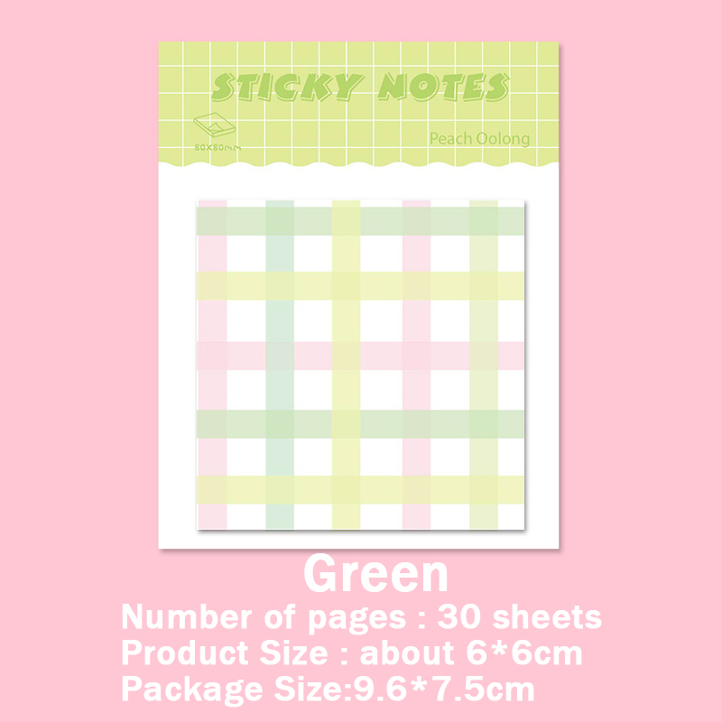 30 Sheets Creative Pastel Checkered Sticky Notes Grid Memo INS 30 ...