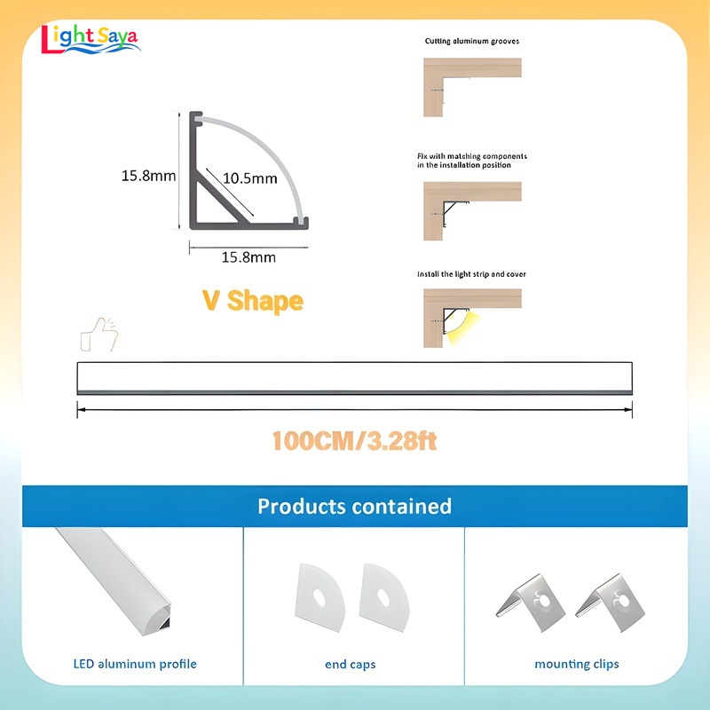1M LED Aluminum Profile Led Lighting V/U/YW Shape for LED Light Strip ...