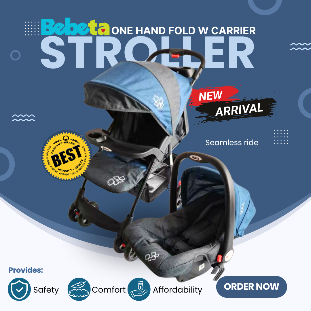 Bebeta Stroller Buggy Type One Hand Fold Belt with Carrier | Shopee ...