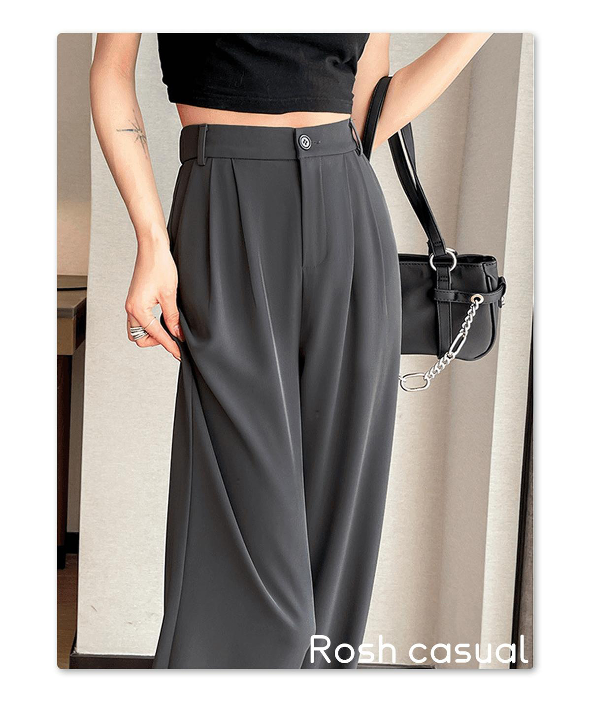 Rosh_Jeans Suit Pants Trousers For Woman Straight Cut pants women Wide ...