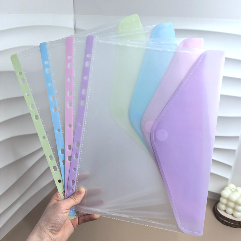 A4 File Bag Loose Leaf Transparent Data Book 11 Holes File Organizer 4 ...