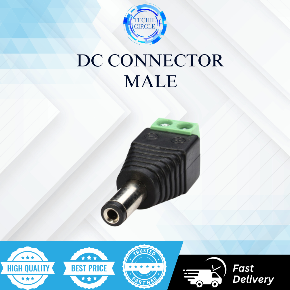 Techie Circle 12V DC Male & Female Power Plug Connector DC Jack Adapter ...
