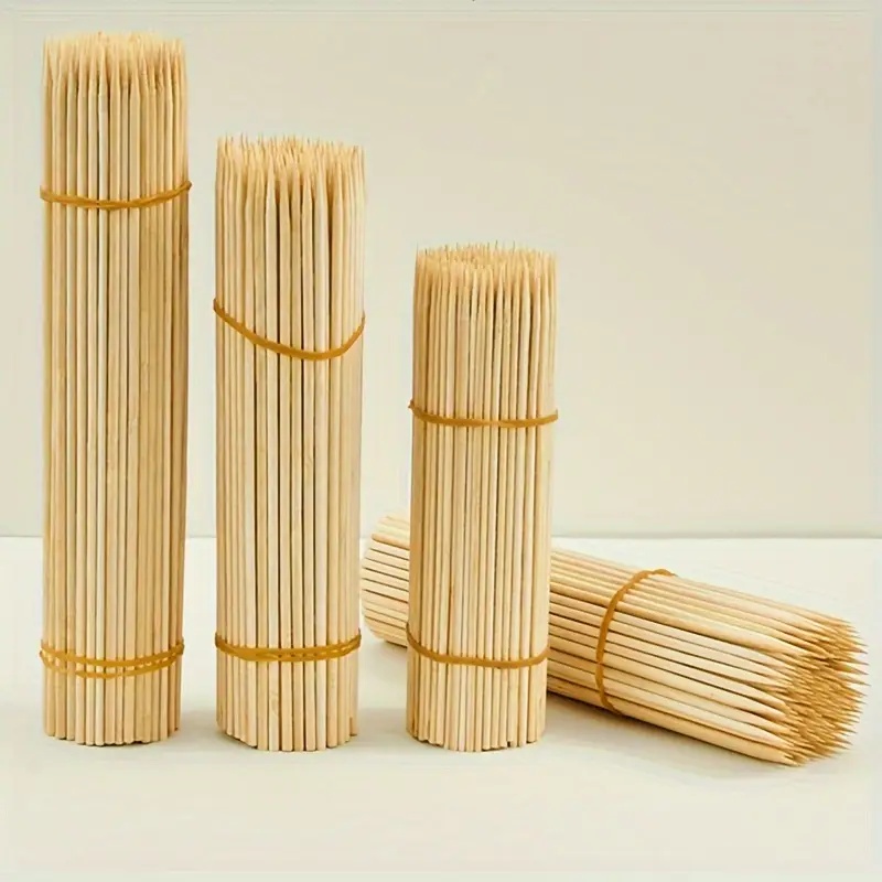 100pcs Bamboo Stick Disposable Barbecue Stick Outdoor Barbecue Party ...