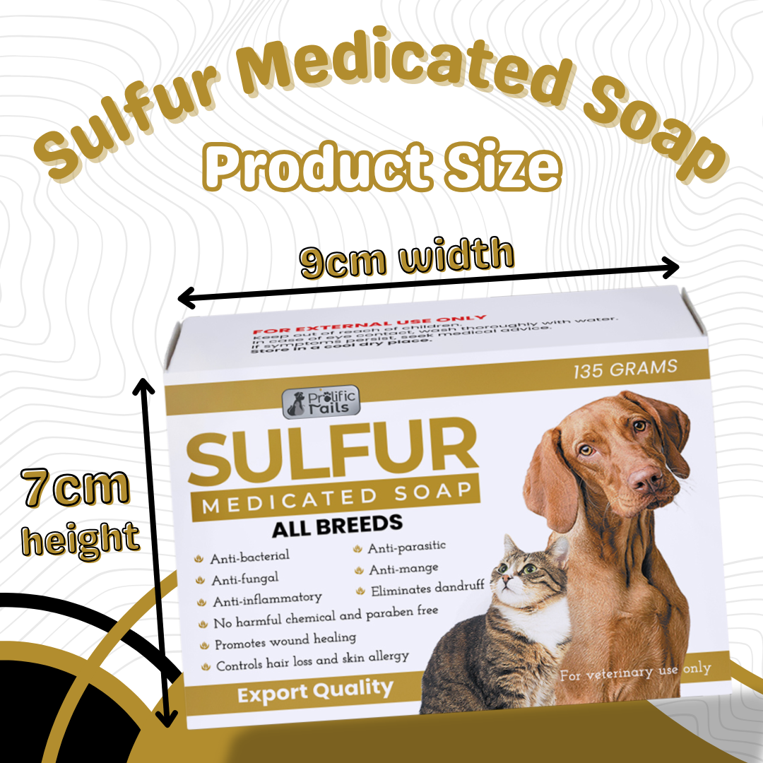 LKJ-Prolific Sulfur Medicated Soap For Cats & Dogs 135g Anti Parasitic ...