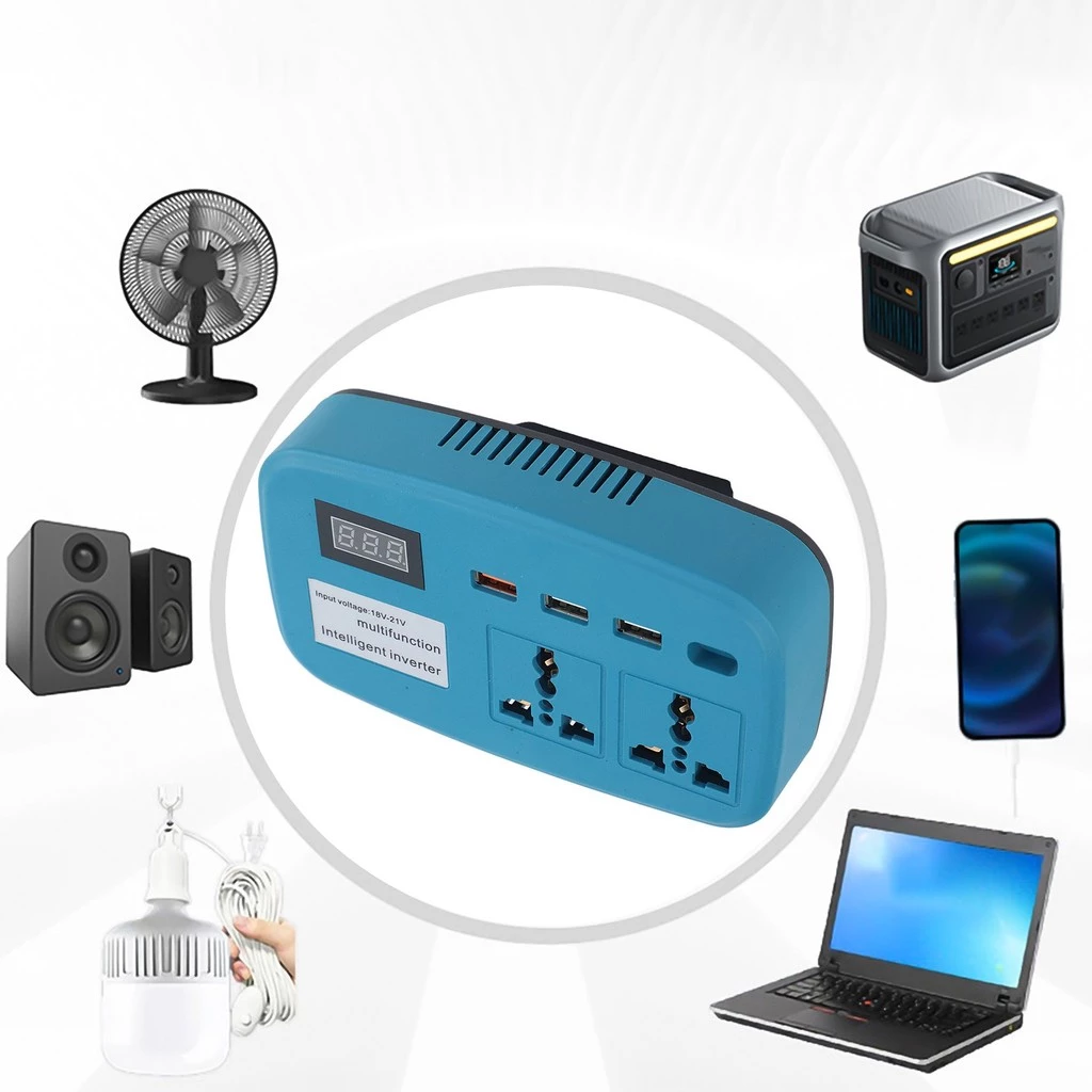 FM-P3 2 PORTS 220V + USB 21V Portable Mini Intelligent Inverter Power ...