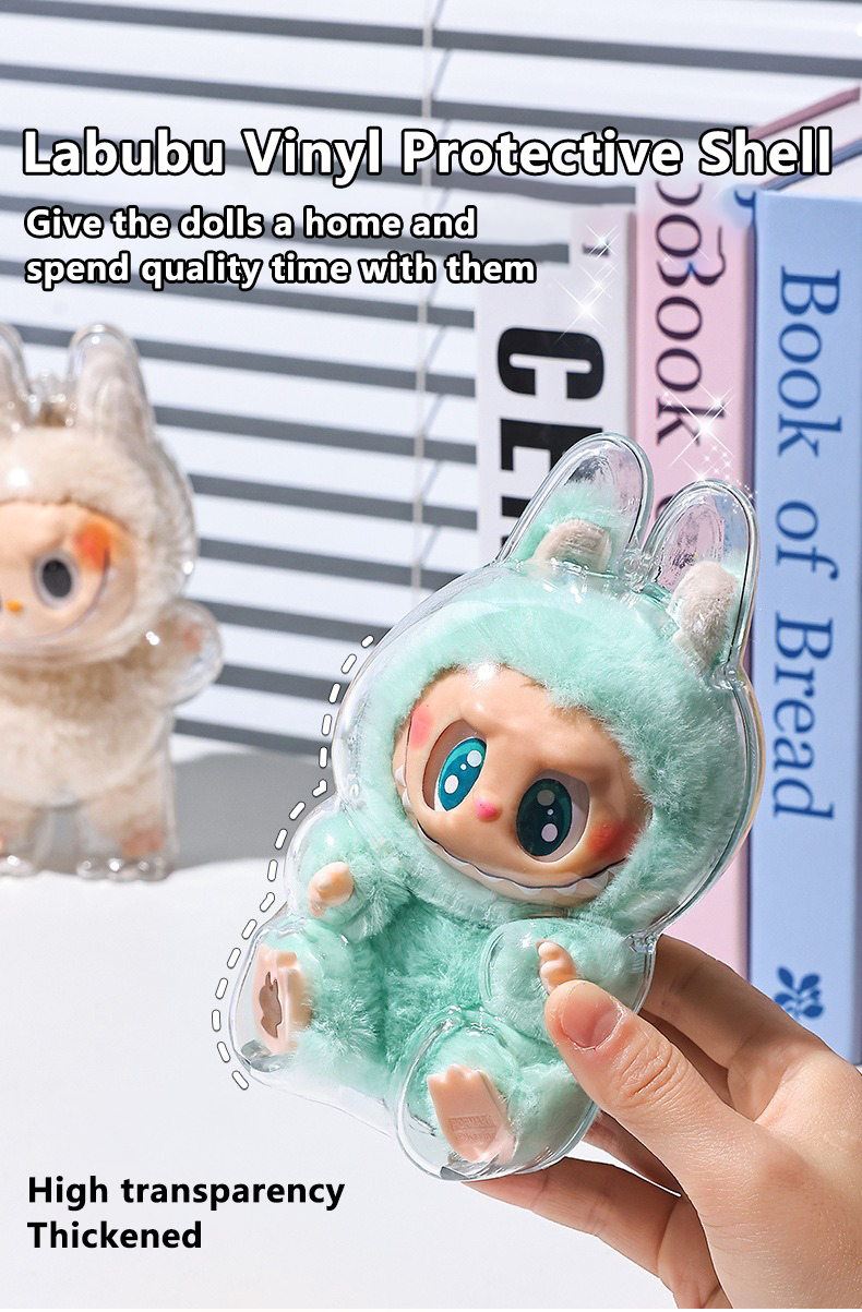Labubu V2 Protective Acrylic Case Transparent Doll Storage Box Outdoor ...