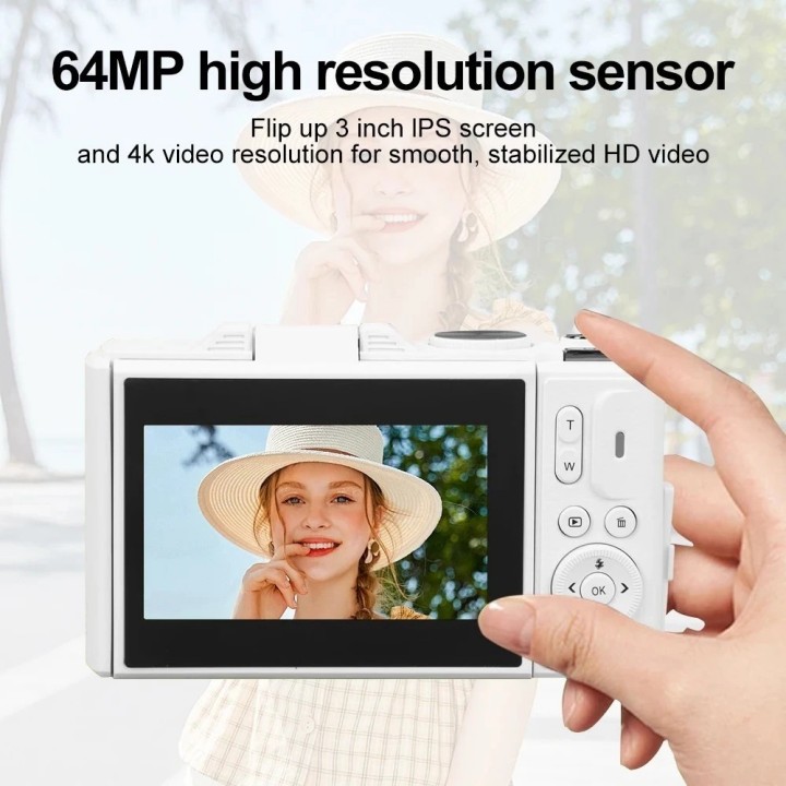5K Digital Camera 75MP HD Photography 180° Flip Screen Mini Selfie ...