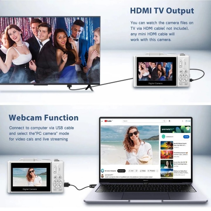 5K Digital Camera 75MP HD Photography 180° Flip Screen Mini Selfie ...