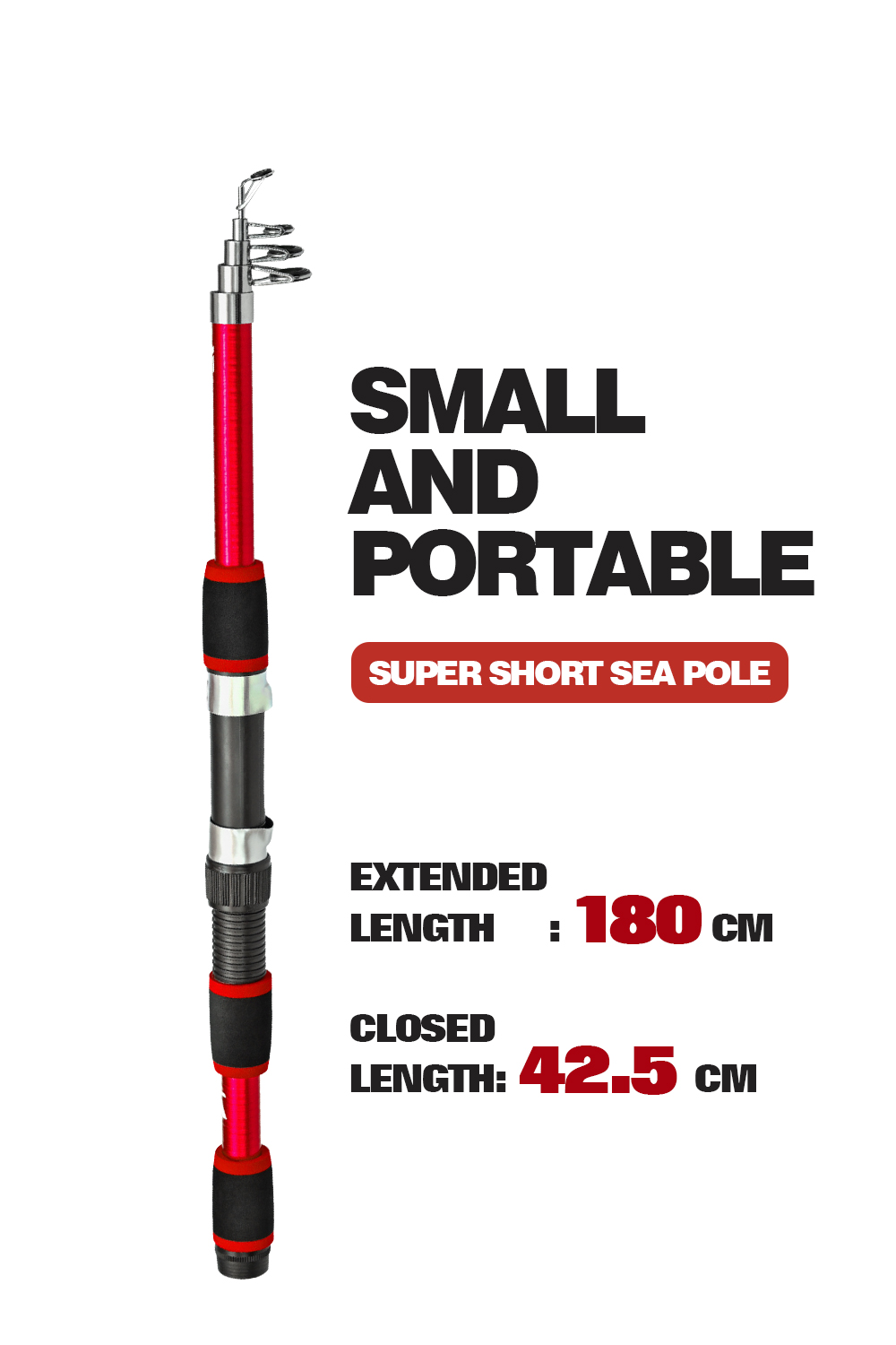 1.8M Fishing Rod Full Set Telescopic Fishing Rod 6 Sections Fishing ...