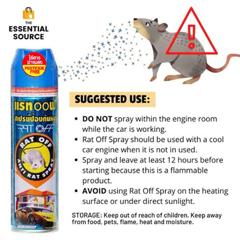Rat Off Spray 200ml - Anti Rat Spray SAFE EFFECTIVE | Shopee Philippines