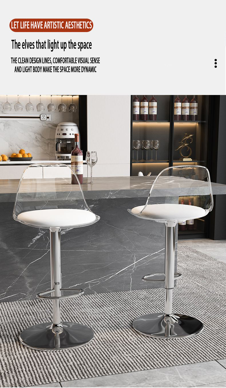 Acrylic Bar Stool Fashion Bar Stool Beauty Salon Cashier Chair ...