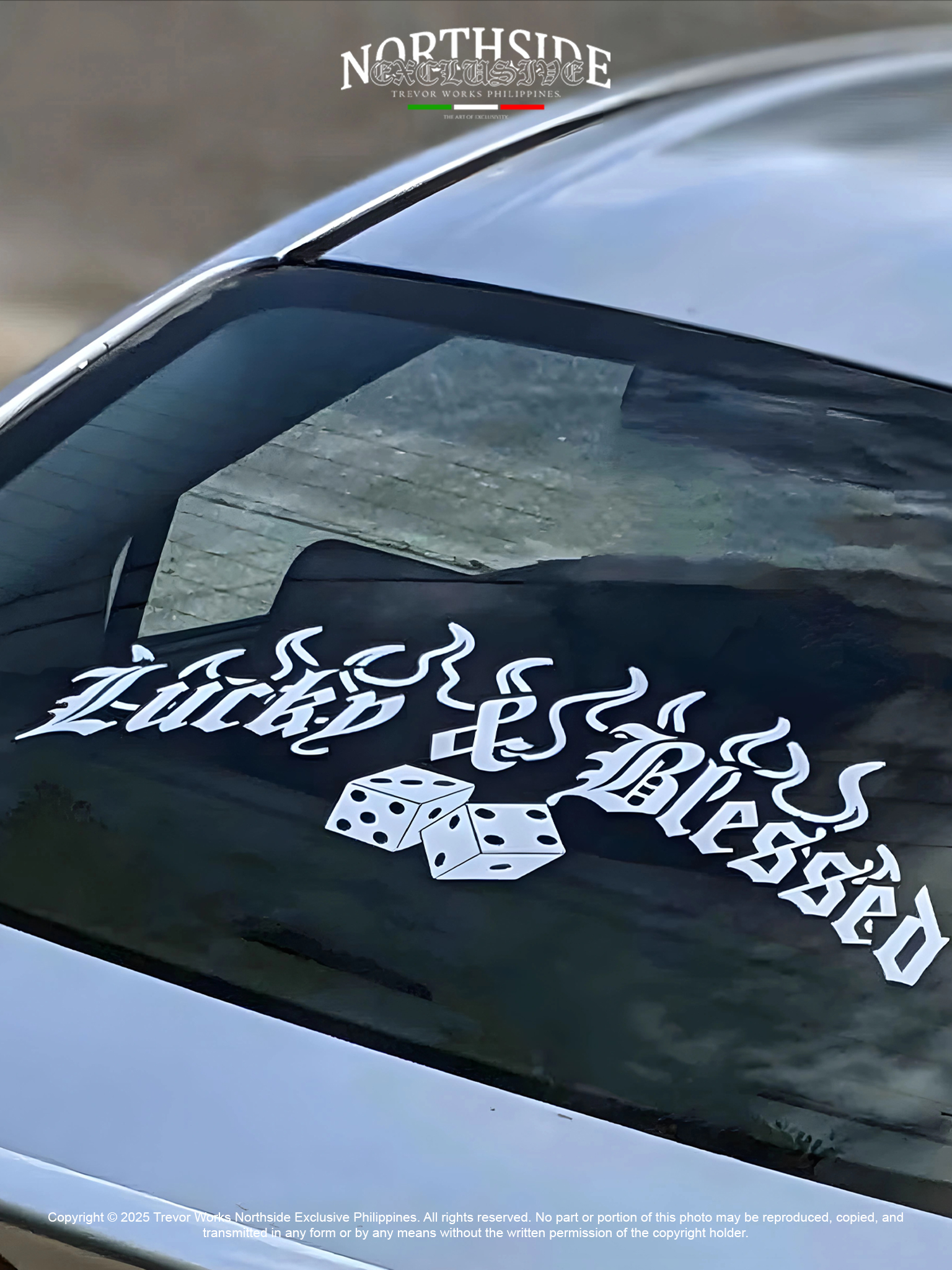Lucky & Blessed Dice Design Decals Sticker for Car Windshield ...