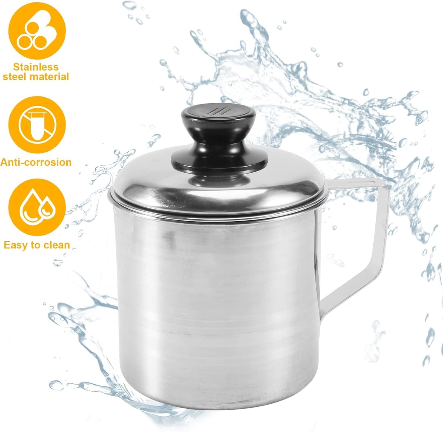 1.2L Stainless Steel Tank Oil Filter Pot Container Filter lSeparator ...