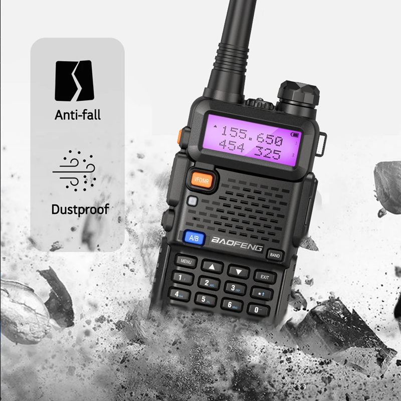 Baofeng UV-5R Two-Way Radio 5W 128CH Portable Walkie Talkie Dual Band UHF/VHF Radio 5km Long ...