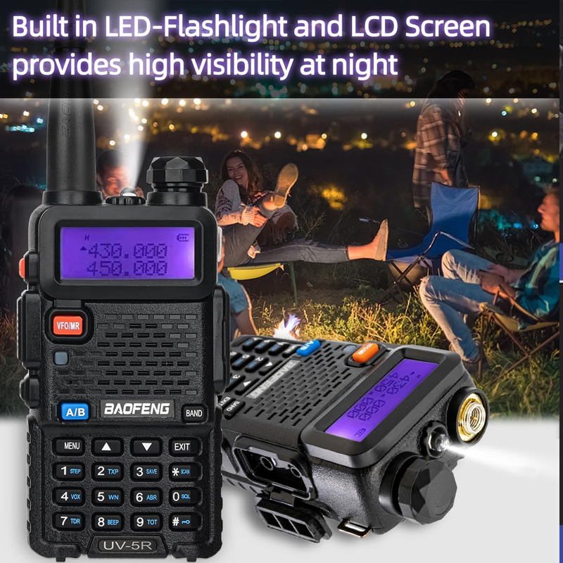 Baofeng UV-5R Two-Way Radio 5W 128CH Portable Walkie Talkie Dual Band UHF/VHF Radio 5km Long ...