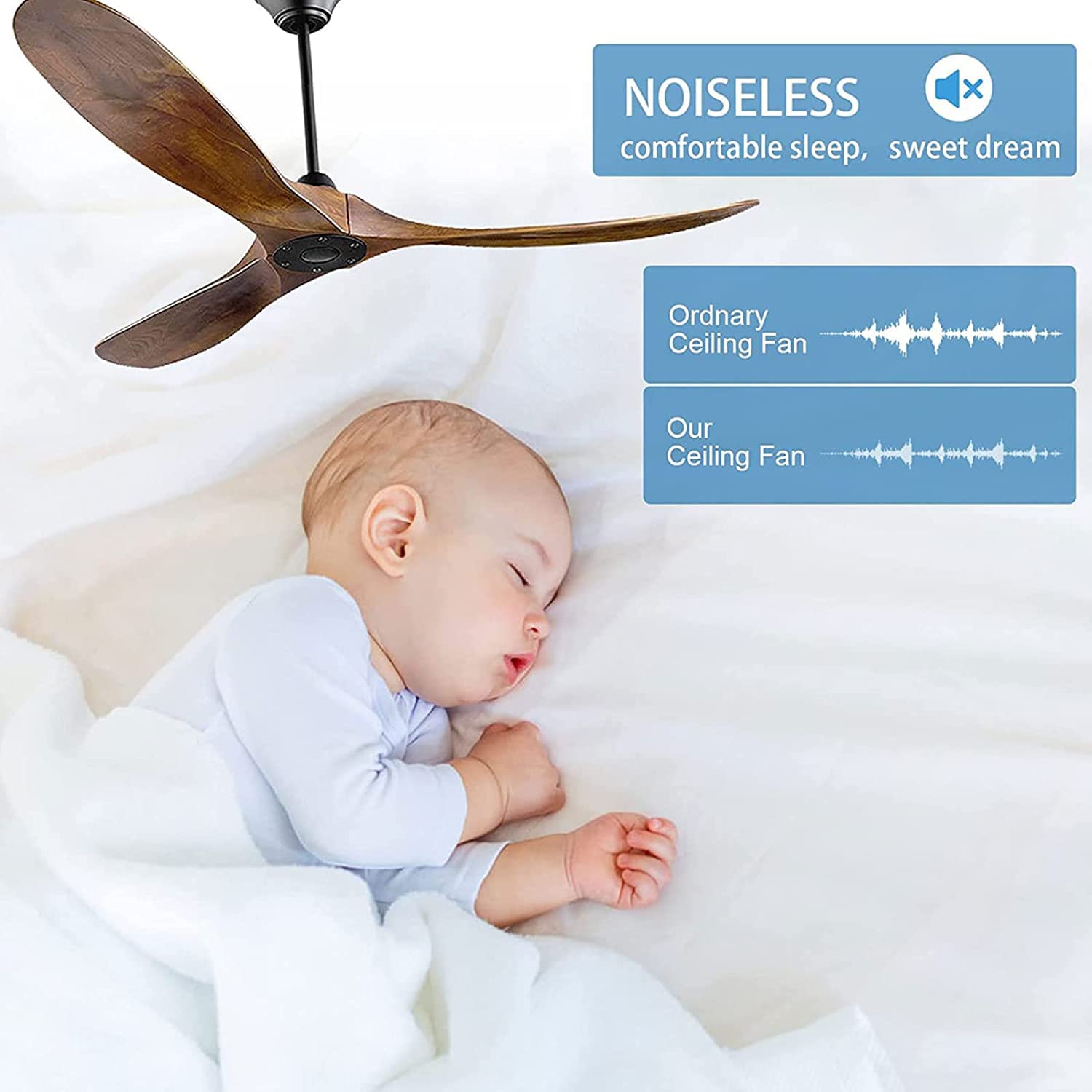 CHNT Nordic Ceiling Fan With Light Remote Modern Chandelier For Living ...