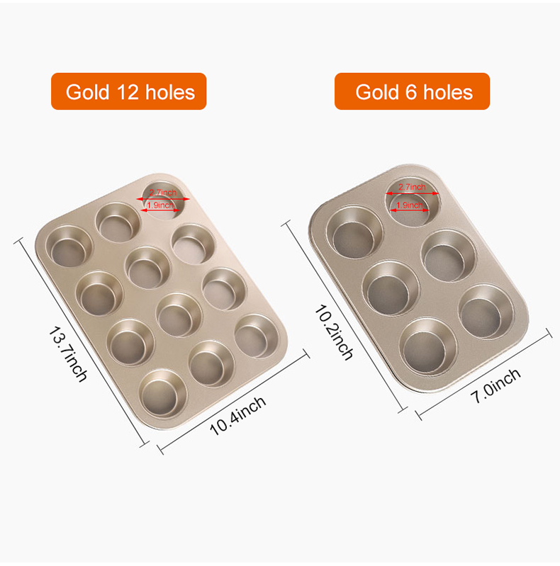 6/12 Cup Round Muffin Pan Non-Stick Dessert Baking Molder Cupcake ...