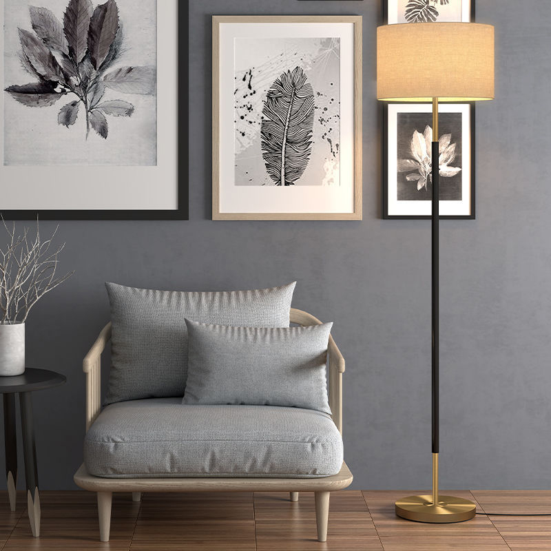 Floor Lamp Modern Standing Lamp Drum Shade with Tri-Color Stand Up Lamp ...