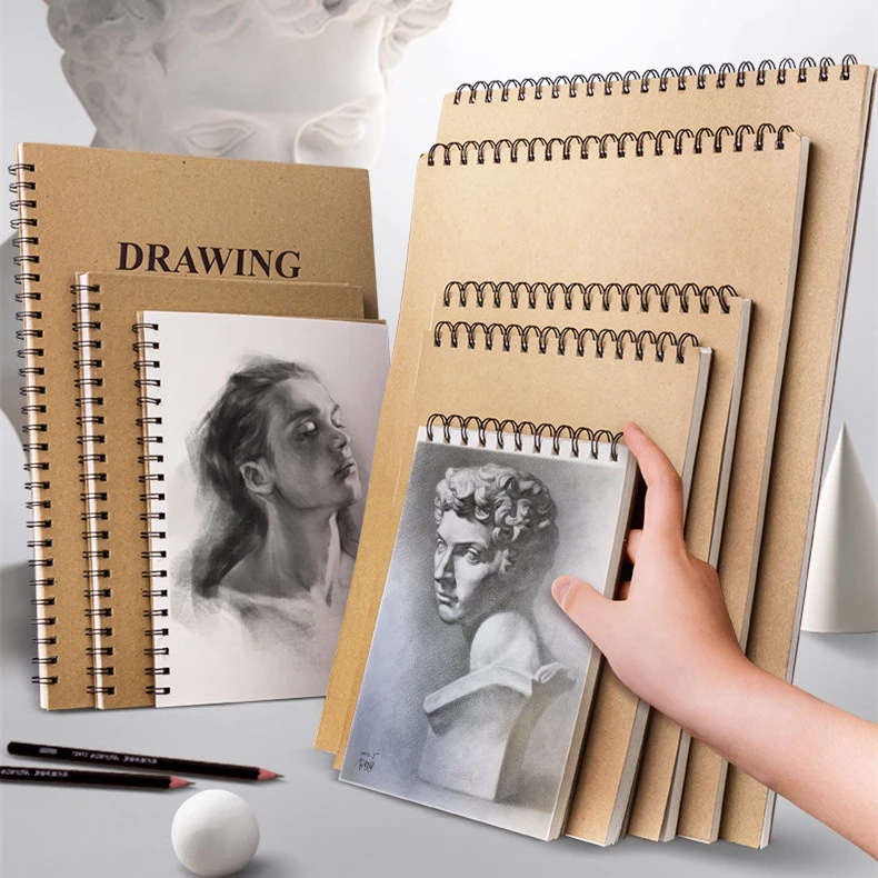 Professional 16K sketchbook Thick paper Spiral sketch pad Art school supplies Pencil drawing ...