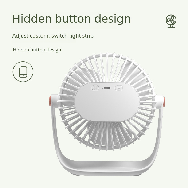 【Enhanced version】Portable Desktop USB Power fan Rechargeable 5 speed ...