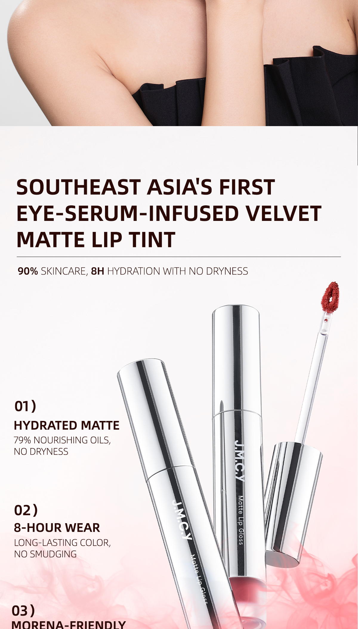 JMCY Velvet Matte Lipstick Long-Lasting Hydration Waterproof Smudge ...