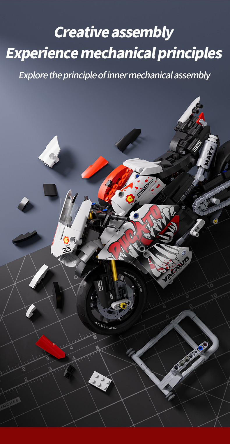 1:10 Motorcycle Building Blocks Set Building Blocks Compatible Model ...