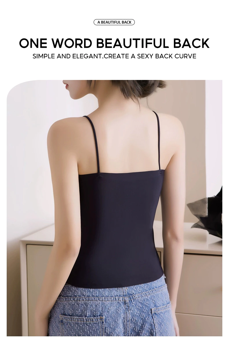 Ladies Sando Tube Sexy Back With Padded Bralette Spaghetti Sleeveless ...