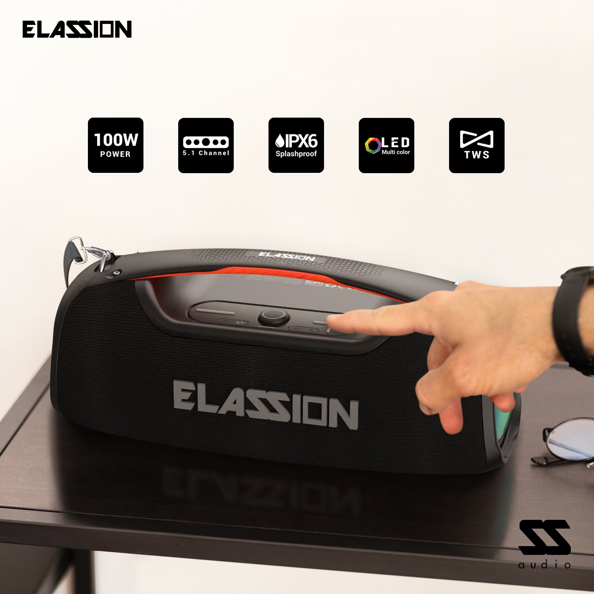 Elassion l Sirius 5.1Ch Portable Rechargeable Speaker Boombox 100W RMS ...