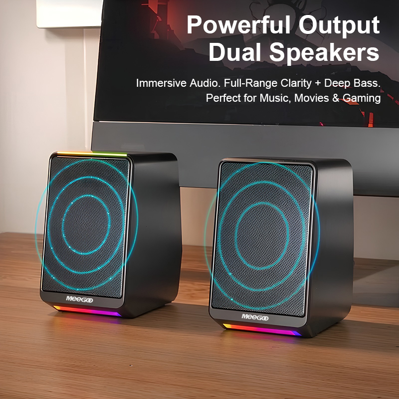MeeGoo PC RGB Speaker Desktop Surround Stereo Computer Speaker Gaming ...